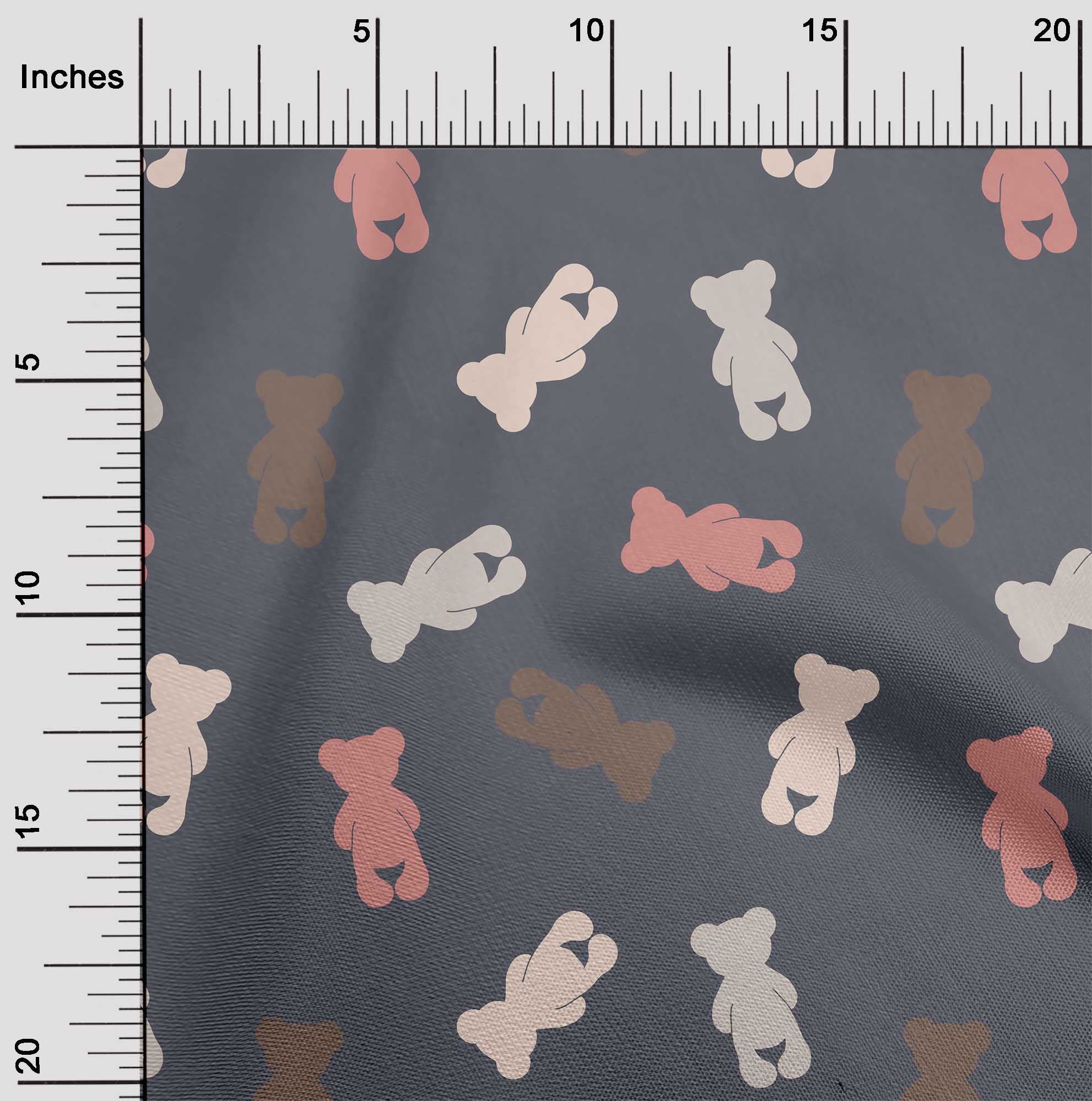oneOone Silk Tabby Gray Fabric Teddy Bear Cartoon Craft Projects Decor ...