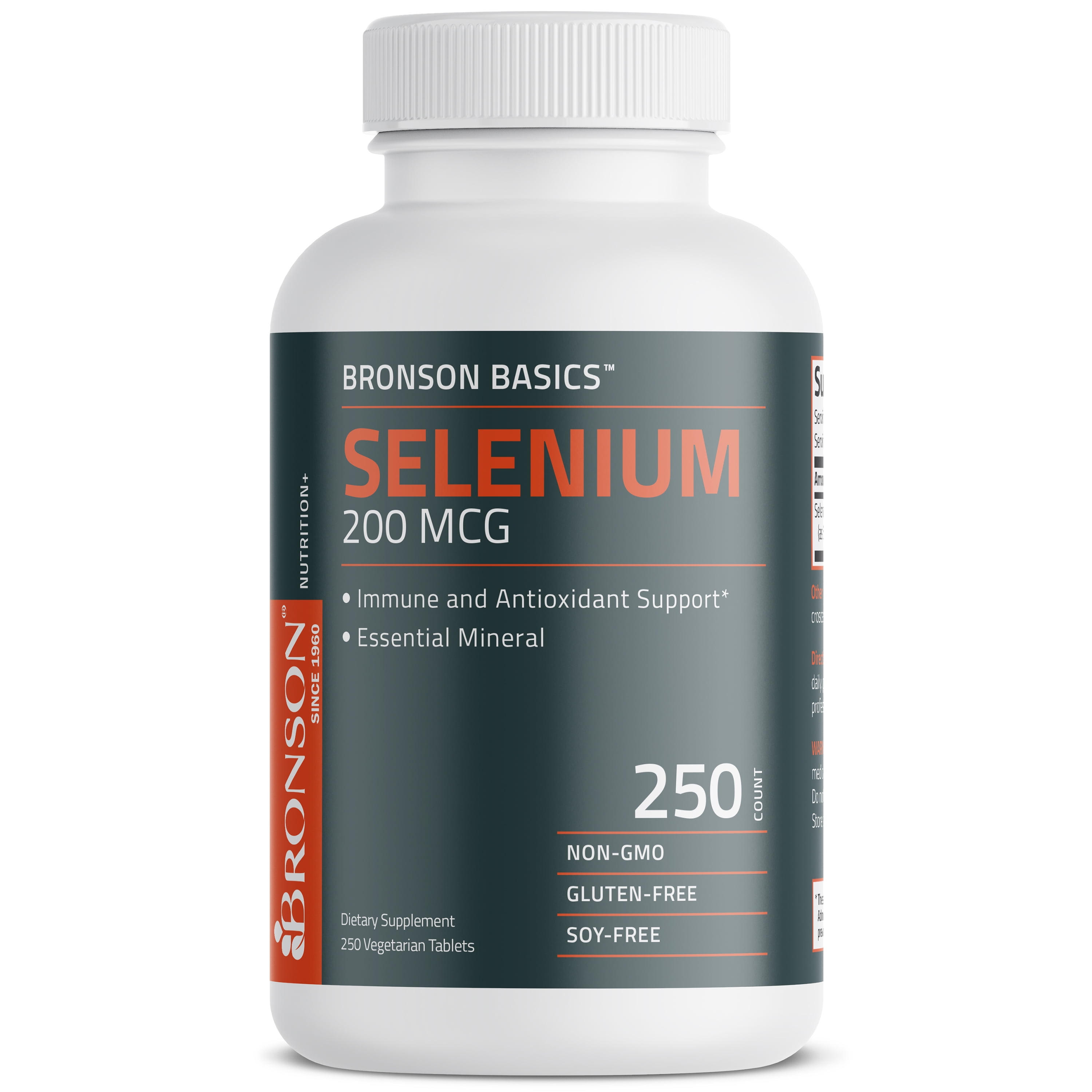 Bronson Selenium 200 mcg 250 Vegetarian Tablets - Walmart.com
