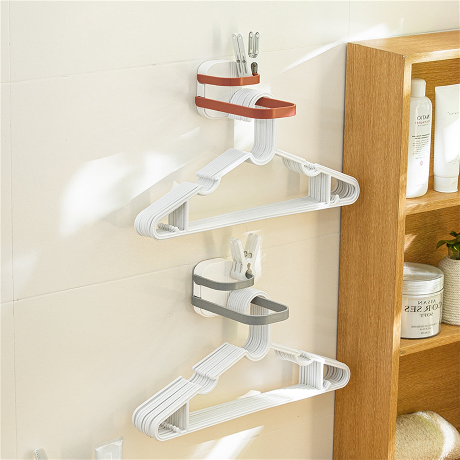 jiaroswwei Wall Mounted Hanger Rack Foldable PS Strong Load-bearing ...
