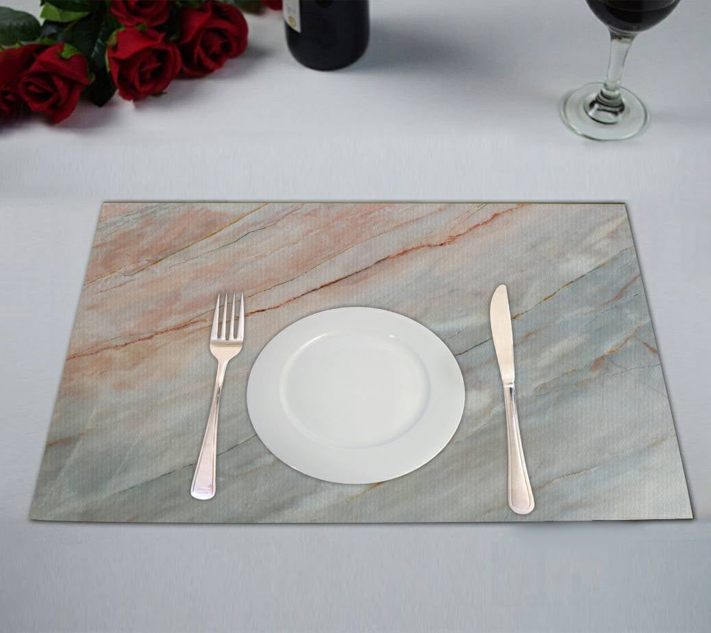 ECZJNT marble texture Placemat Table Mat Cup Mat 12x18 inch,Set of 2 ...