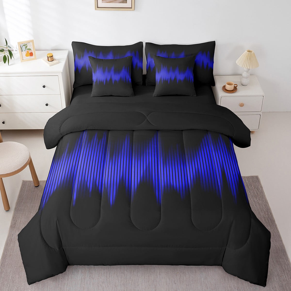 Click here for Yst Blue Ombre 7 Piece Bed In A Bag Queen For Boys... prices