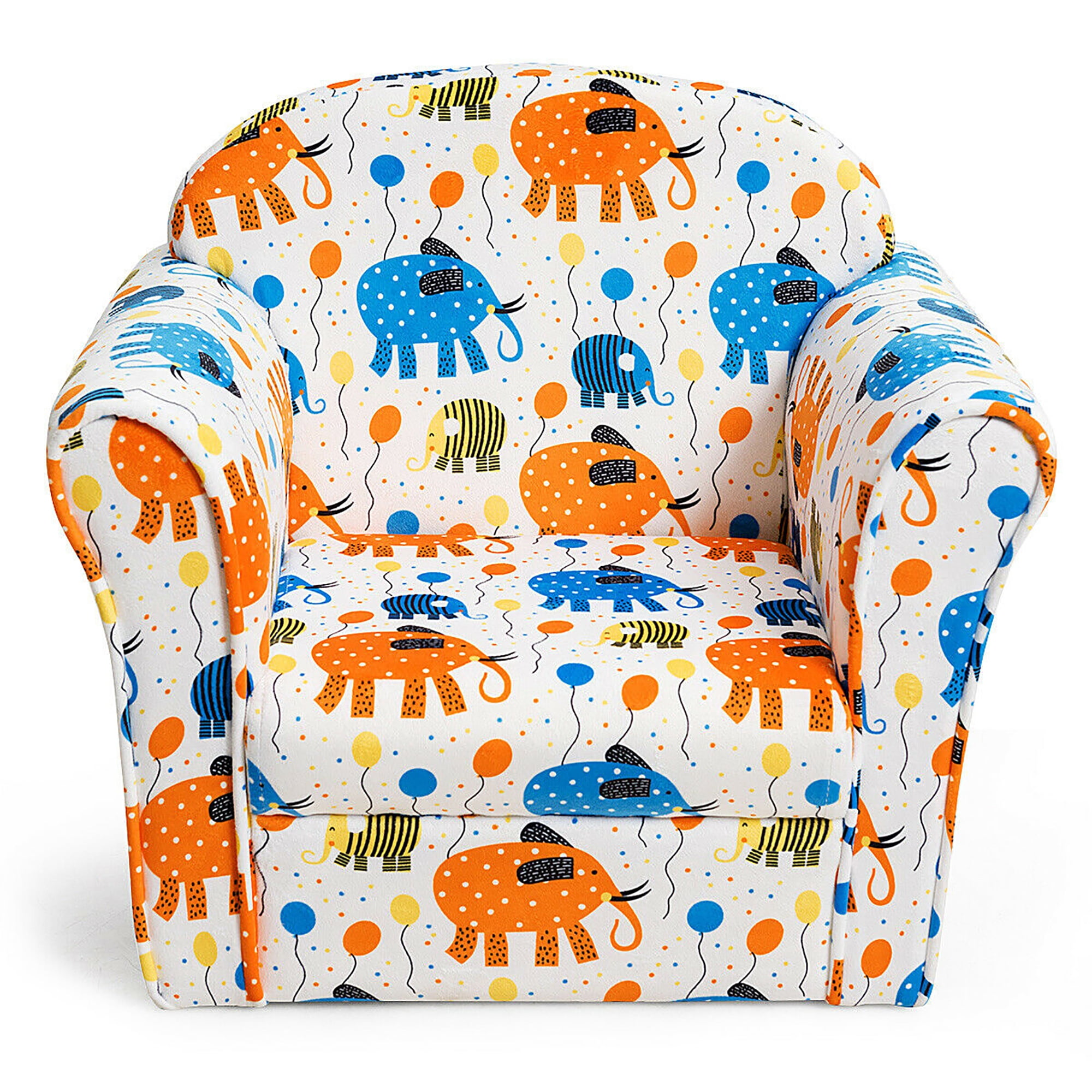 Kids Elephant Upholstered Sofa with Armrest costway