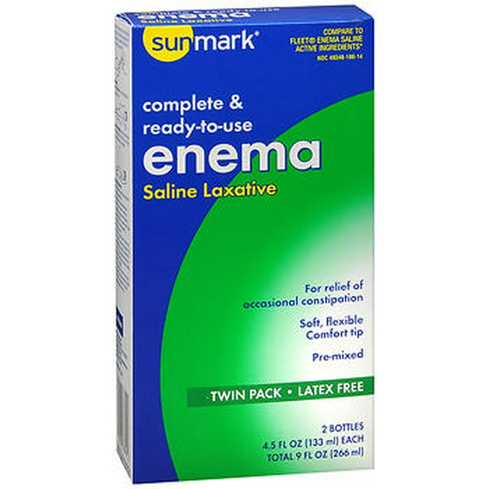 Sunmark Complete & Ready-to-use Enema Saline Laxative Twin Pack - 9 oz ...