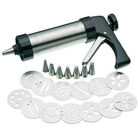 Cookie Press Gun Kit,13 Stainless Steel Disc Shapes Spritz Cookie Maker ...