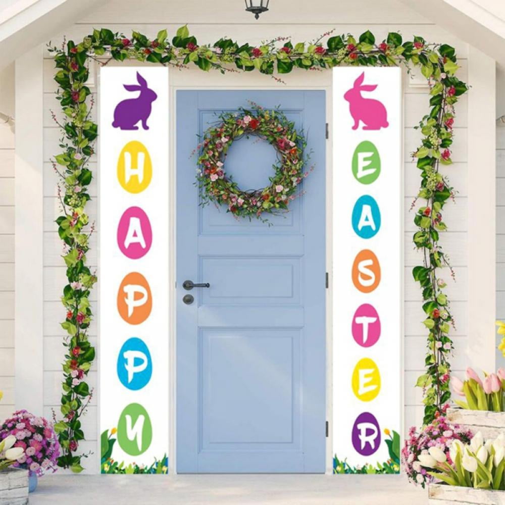 Easter Door Decoration Set Easter Porch Sign Welcome Happy Easter ...