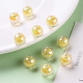 500 g Transparent Acrylic Beads Bead in Bead AB Color Round Yellow 11 ...