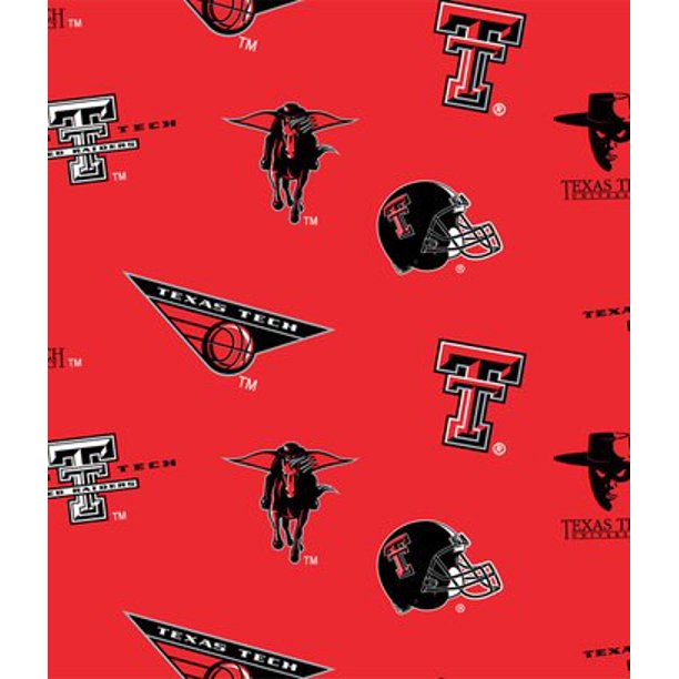 Texas Tech University Fabric Fine Cotton Classic School Colored Ground ...