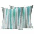 Abstract Grey Outdoor Throw Pillow Covers Set of 2, Teal Green Mottled ...