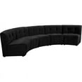 Meridian Furniture Limitless Black Velvet Modular 5 Piece Sectional ...
