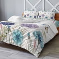 4 Piece Duvet Cover Set Cal king, Spring Flower Thistle Hydrangea Soft ...