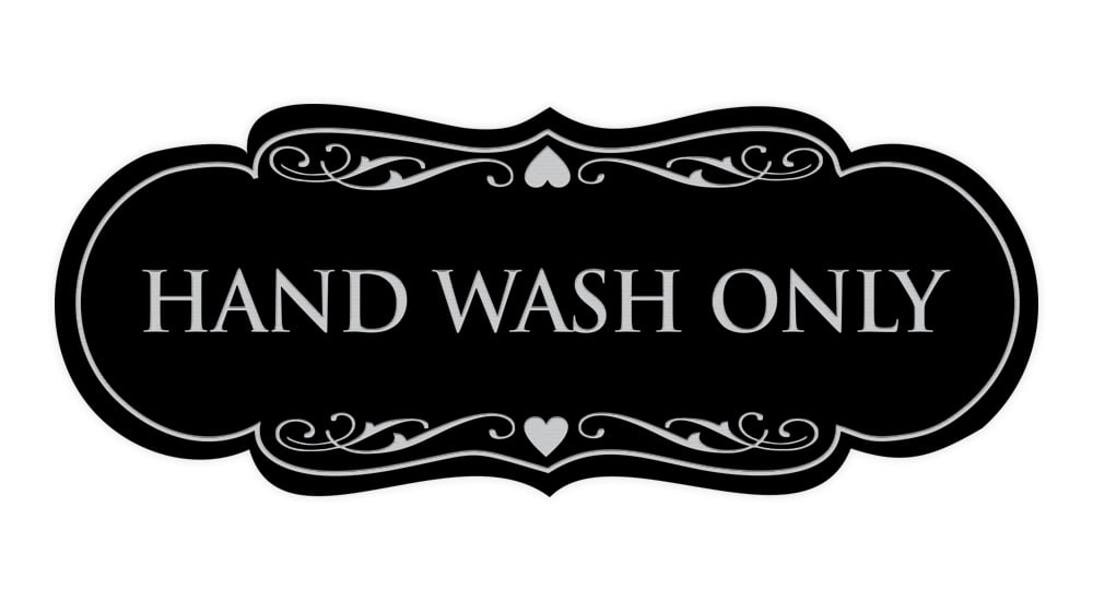 Designer Hand Wash Only Sign(Black / Silver) - Large - Walmart.com