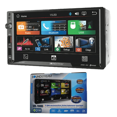Soundstream VR-624B 6.2" Double-DIN DVD Head Unit with Bluetooth ...