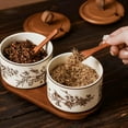 Chinese Style Floral Spice Jar Set,Home Ceramic Seasoning with Lid ...