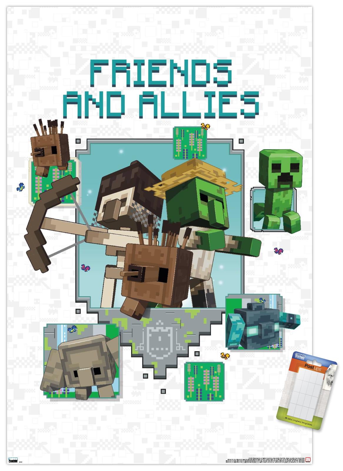 Minecraft: Legends - Friends and Allies Wall Poster, 14.725" x 22.375 ...