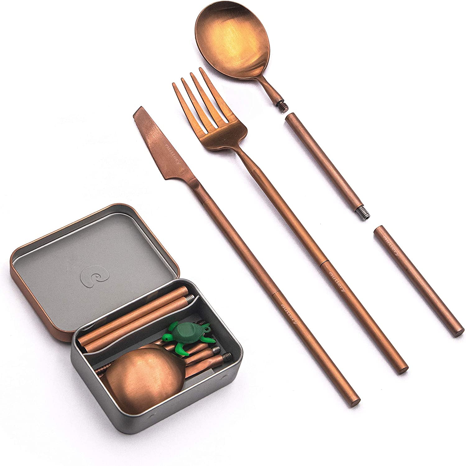 Portable & Reusable Stainless Steel Travel Cutlery Set (Black ...