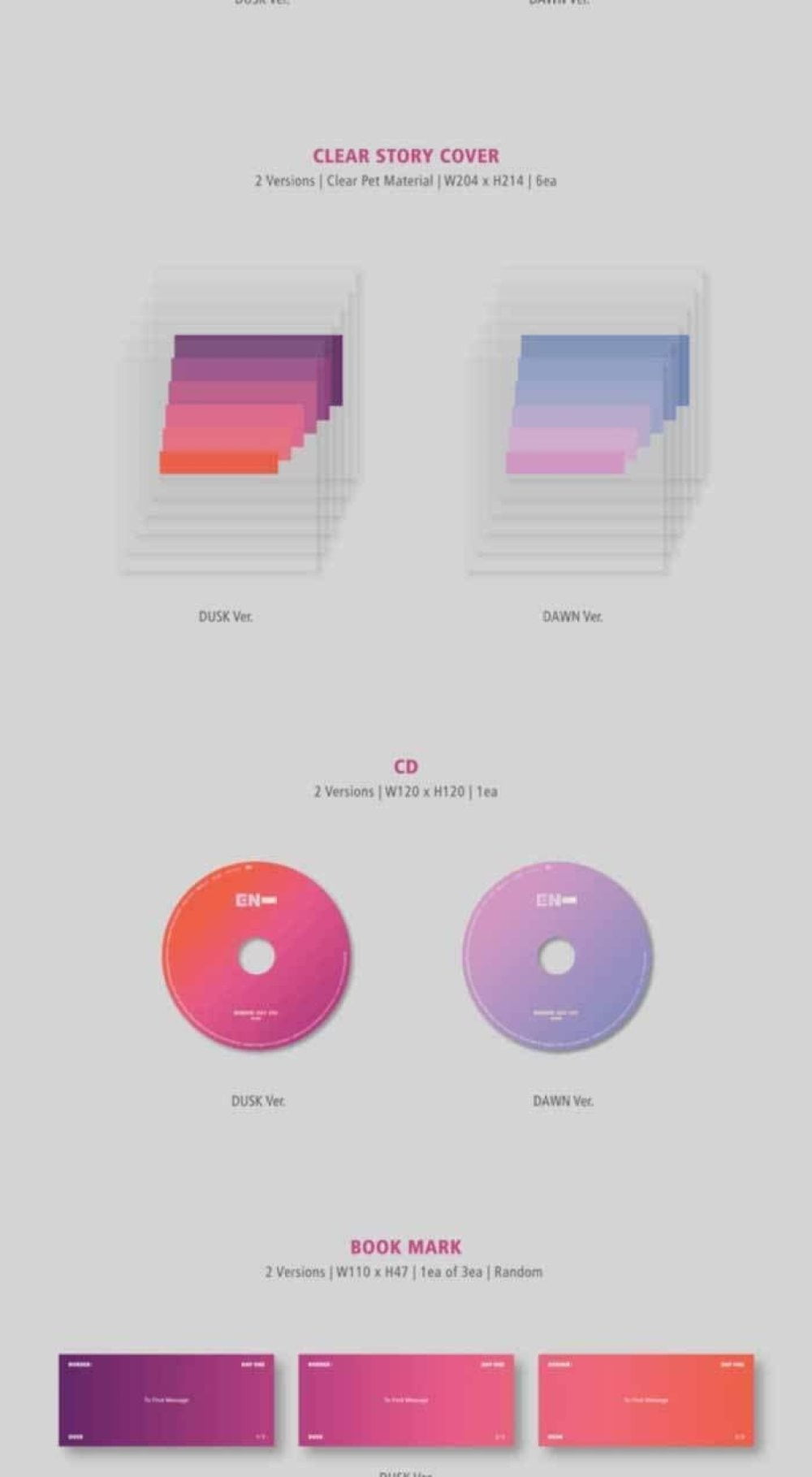 Buy Enhypen Border : Day One 1st Mini Album Dusk Version CD+136p PhotoBook+Clear Story Cover+1p ...