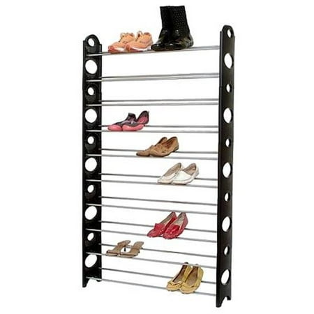 Gravitti 50-Pair Shoe Rack, 156cm x 20cm x 93cm, Black | Walmart Canada