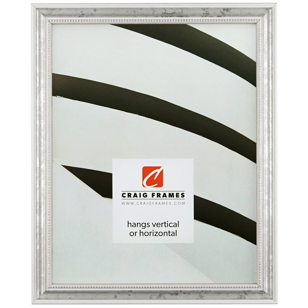 Craig Frames 314WH, 24x24 inch Ornate Picture Frame, White and Silver ...