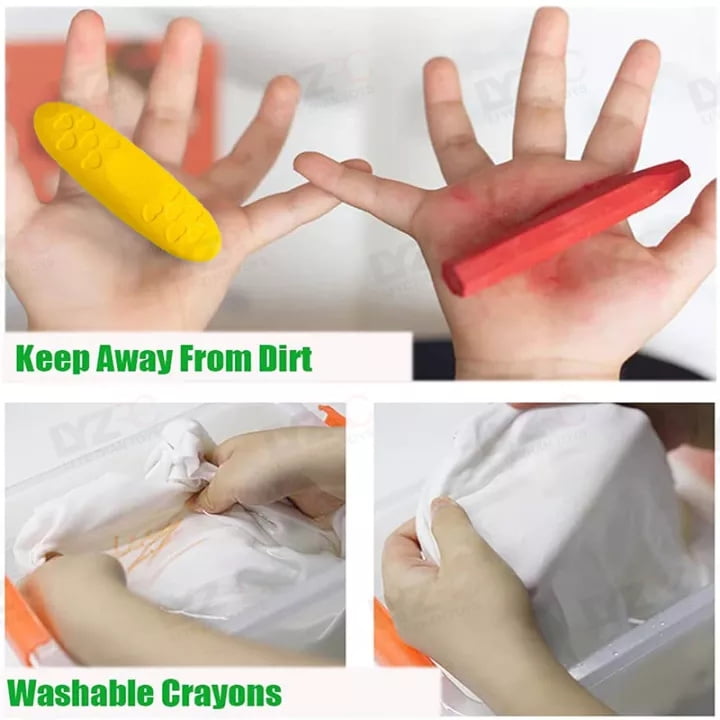 LYZRC 12 Colors Safe Non-toxic Peanut Crayon Toddler Washable Crayons ...