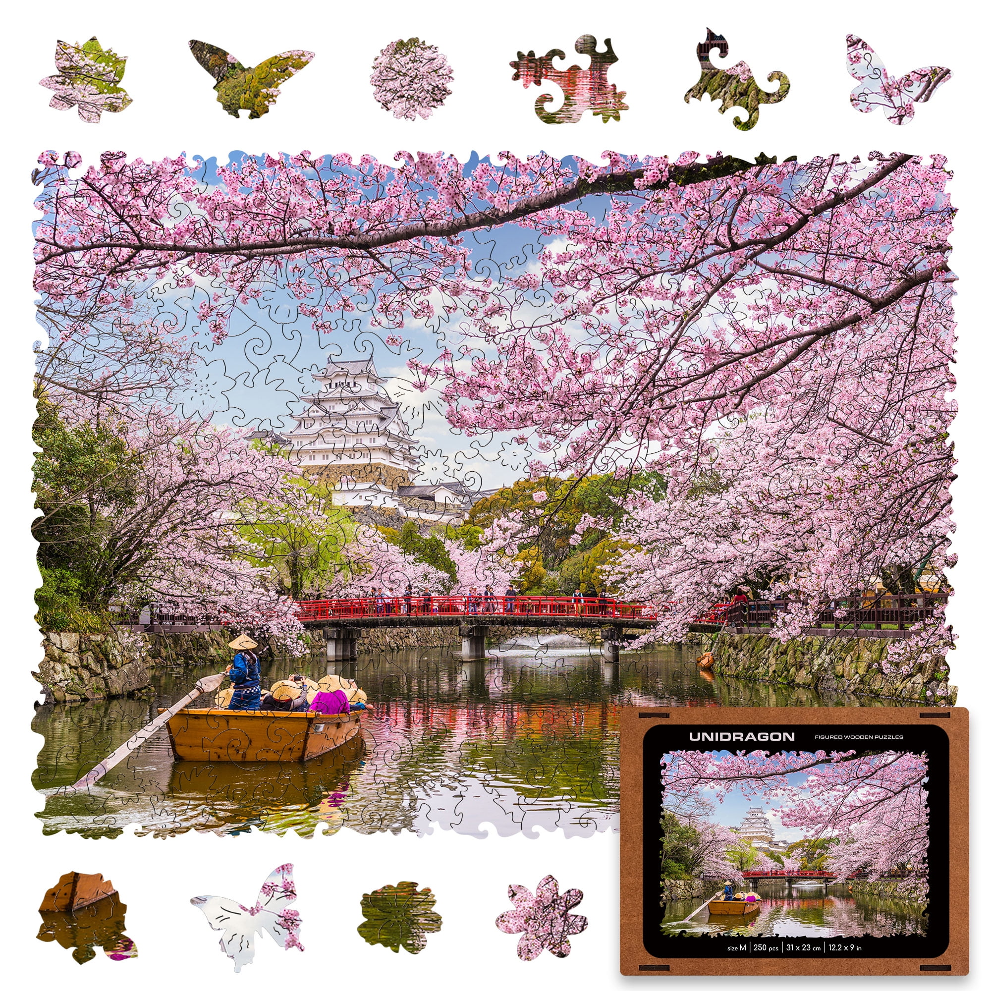 UNIDRAGON Wooden Puzzle Sakura 250 Pieces M Nature View - Walmart.com
