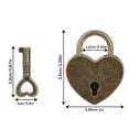 5Pc Heart Shaped Metal Padlock with Key, Mini Vintage Security Lock, 1. ...