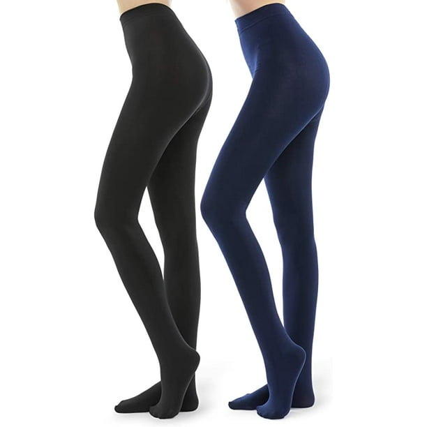 Gandy 2 Pairs Fleece Lined Tights For Women 100d Opaque Warm Winter