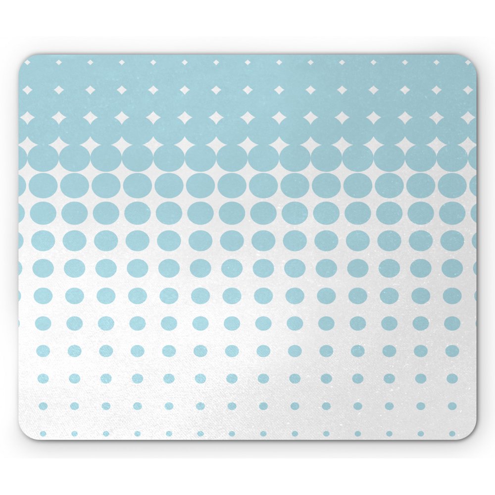Vintage Blue Mouse Pad, Vertical Geometric Dots Pattern Decreasingly ...