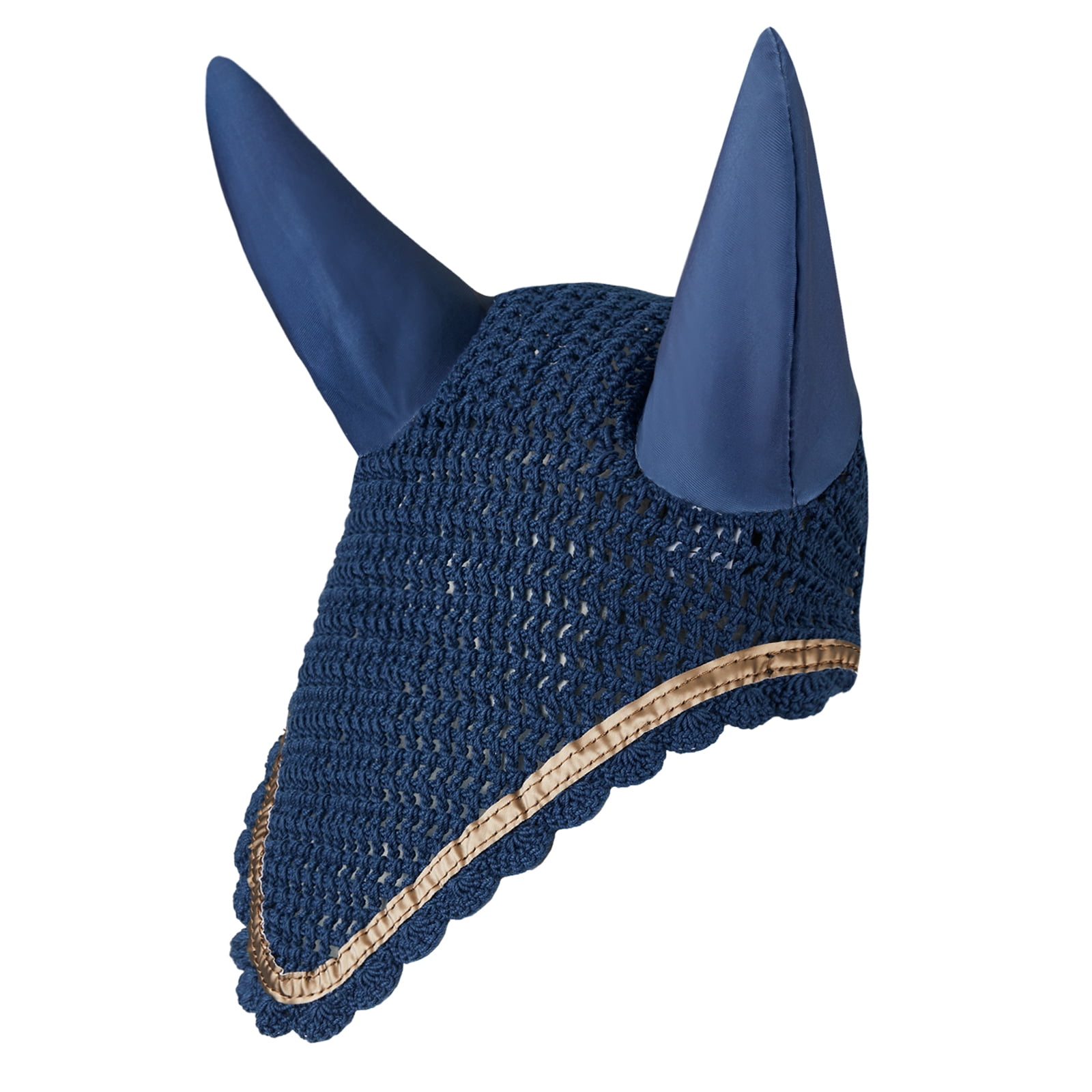 HORZE Munich Crochet Deep Front Horse Ear Net with Metallic Trim ...
