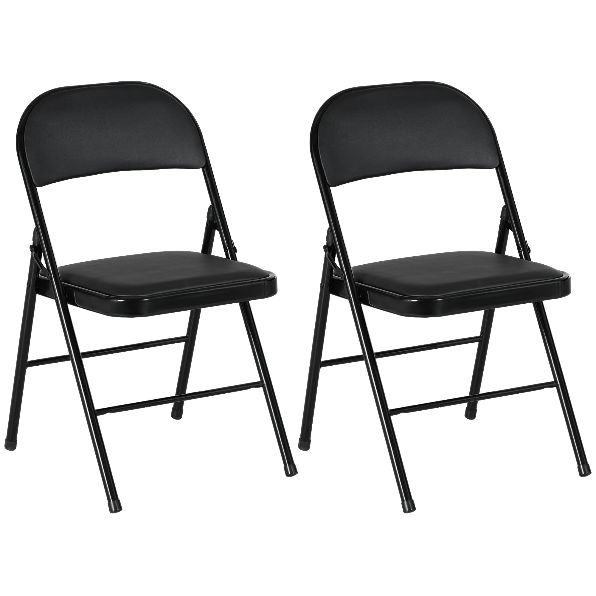 Click here for Homcom Metal Folding Chairs With Pu Leather Cushio... prices