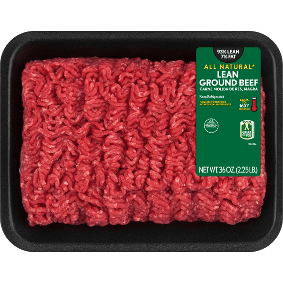 80% Lean / 20% Fat Ground Beef Chuck, 1 lb Tray, Fresh, All Natural* - Walmart.com