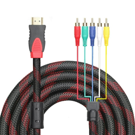 1080P Hdmi Male To 3 Rca S-Video Av Audio Cable Cord Adapter For Tv ...