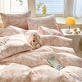 3pcs Full Size Pink Line Floral Leaves Pattern Bohemian Duvet Cover Set ...