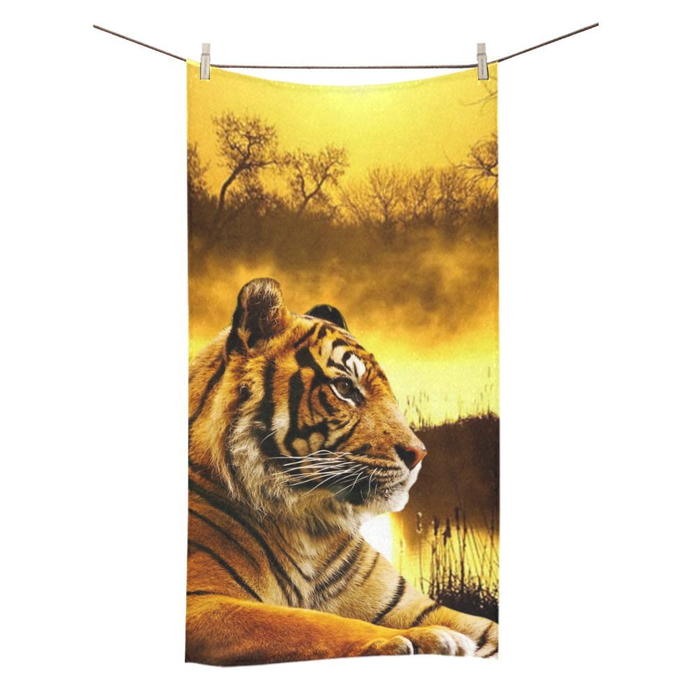 MKHERT Tiger Bath Towel 30x56 Inches Bathroom Towel Beach Sunbath ...