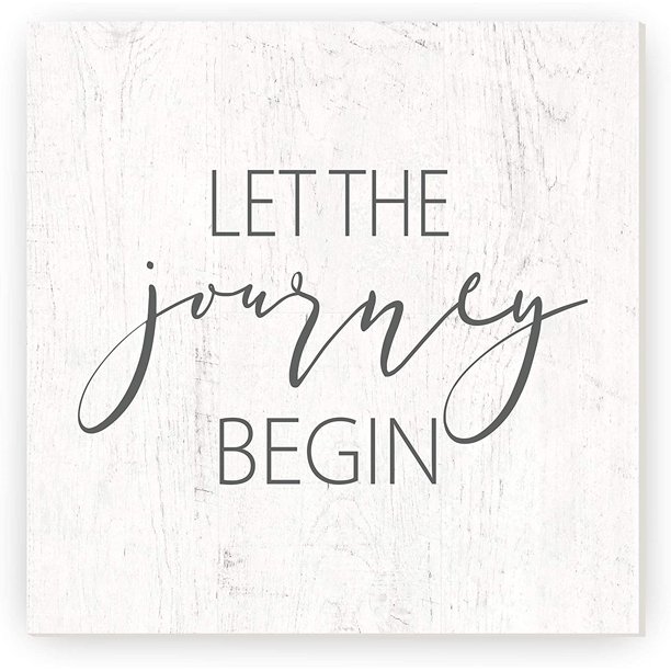 Let The Journey Begin Rustic Wood Sign 12x12 (Unframed) - Walmart.com ...