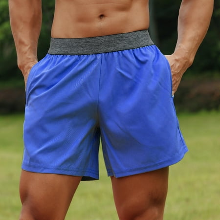Arealer Men Sport Shorts Elastic Waist Pocket Towel Loop Running ...