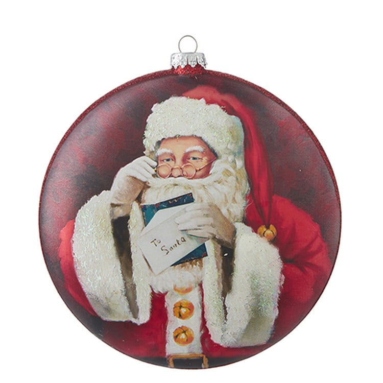 Raz Imports 2022 Tartan Tidings 6" Santa Disc Ornament. - Walmart.com
