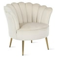 Novogratz Presley Modern Glam Seashell Accent Chair, Cream Velvet - Walmart.com
