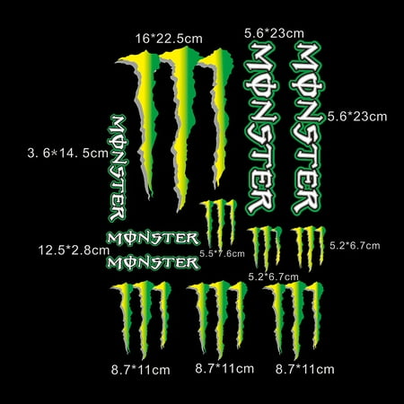 D6006Racing Car Motorcycle Monster Energy Stickers Helmet Decals For ...