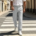 Pants for Men Faddish Solid Button Zipper Pockets Long Suit Pants Work ...