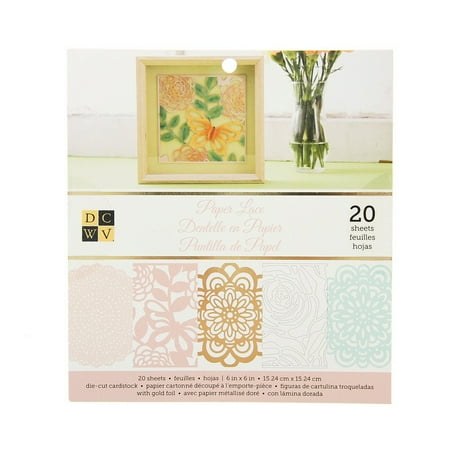 American Crafts DCWV 6" x 6" Paper Lace Cardstock Stack - 4 Assorted ...