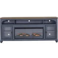 86 Inch Electric Fireplace TV Stand with Storage, Corduroy Blue Finish ...
