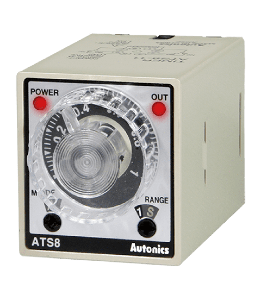 ATS8-41 Autonics Small Analog Timer, 6-Mode, Multi-Range(0.1 Sec ...