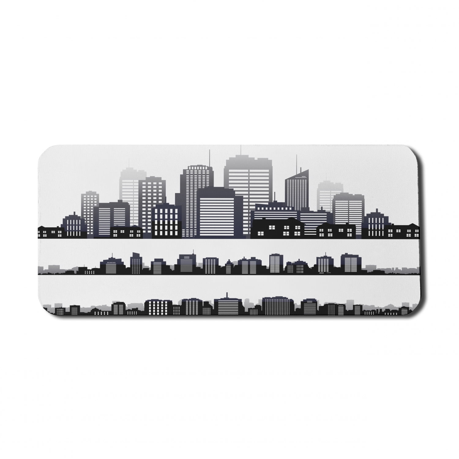 City Computer Mouse Pad, Silhouette Long Buildings Skyline Real Estate ...