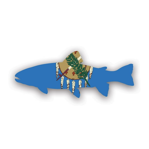 Oklahoma State Shaped Trout Sticker Decal Self Adhesive Vinyl