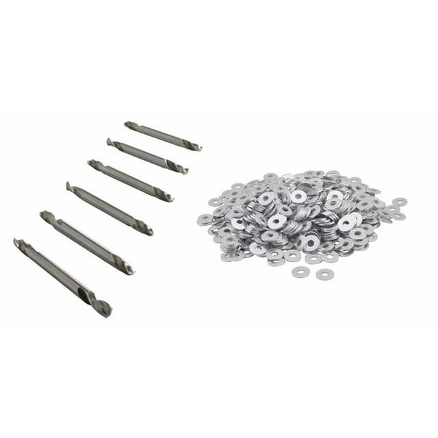 Double Ended 3/16" Drill Bits and Back-Up Washers for Pop Rivets ...