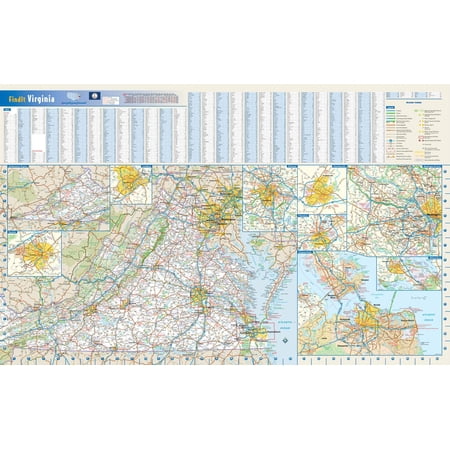 Virginia State Wall Map - 30.75" x 19.25" Laminated | Walmart Canada