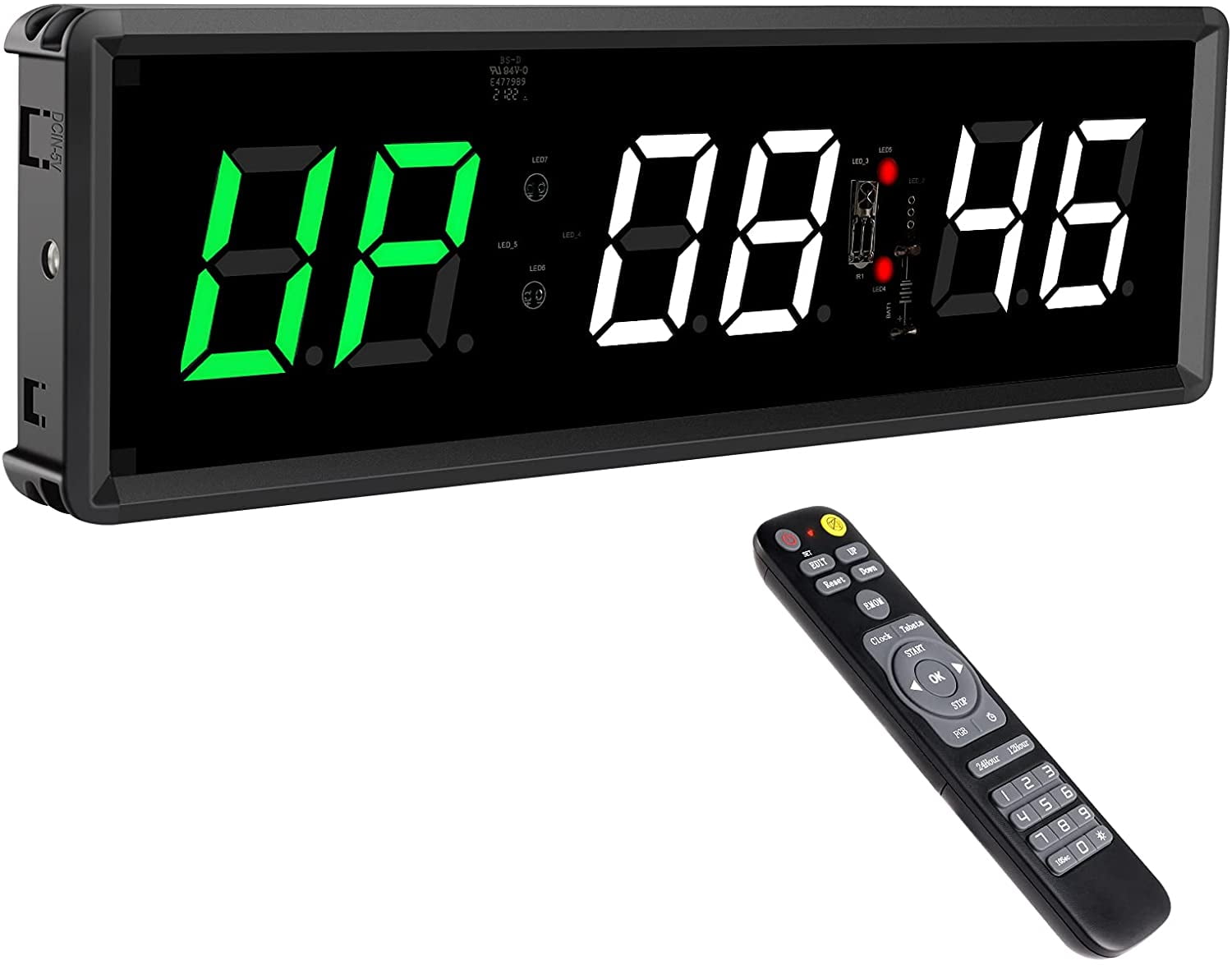 Btbsign Home Gym Timer 1.5 inch Green Small LED Interval Count Down up ...