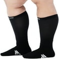 Wide Calf Opaque Compression Socks for Women and Men 20-30mmHg - Black ...