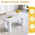 COSMOS Modern Marble Look Dining Table with Clear Glass Base - Elegant ...