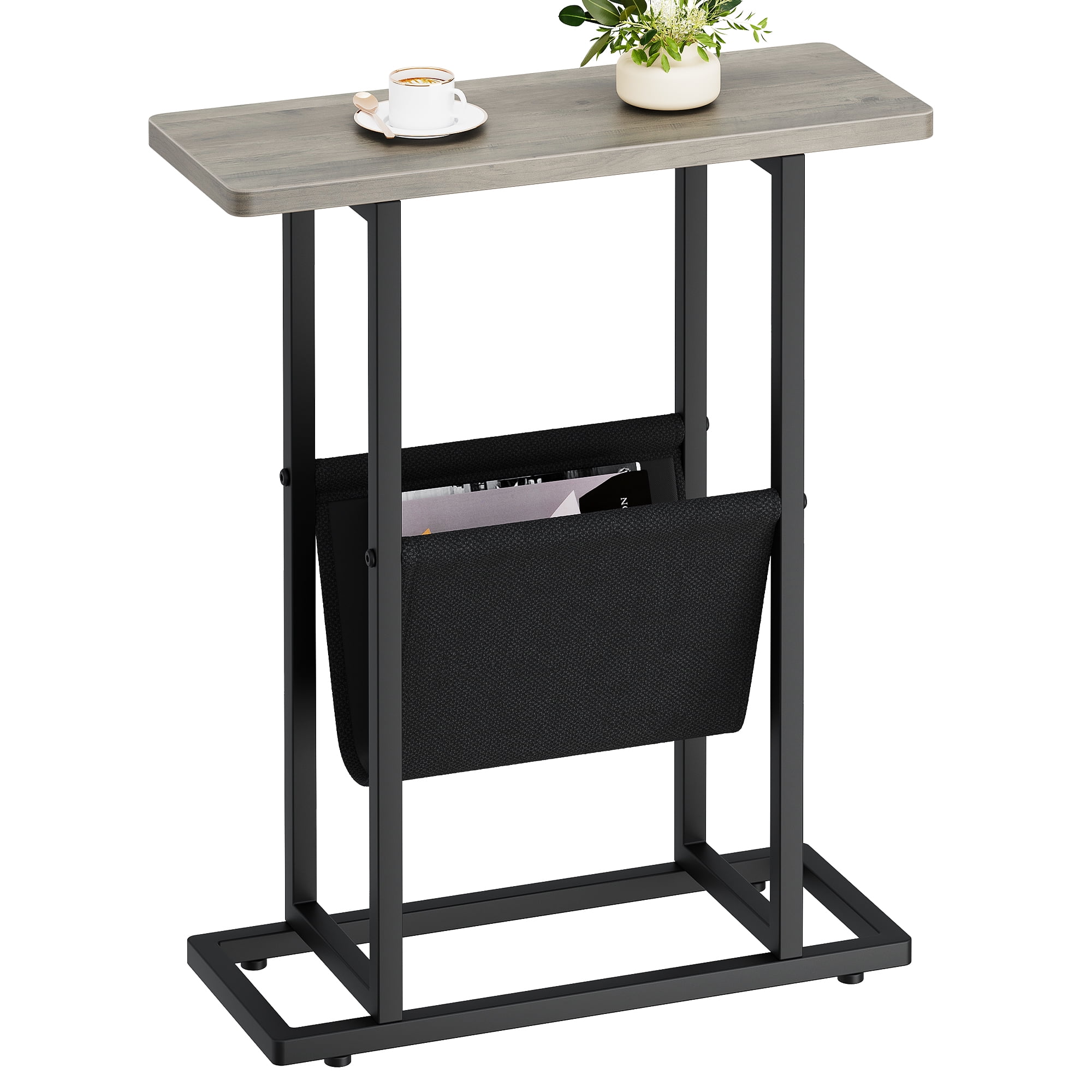 Narrow Side Table for Small Spaces Slim Thin End Table with Storage ...